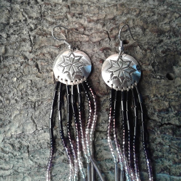 Jewelry | Sterling Silver Concha Earrings With Seed Beads | Poshmark